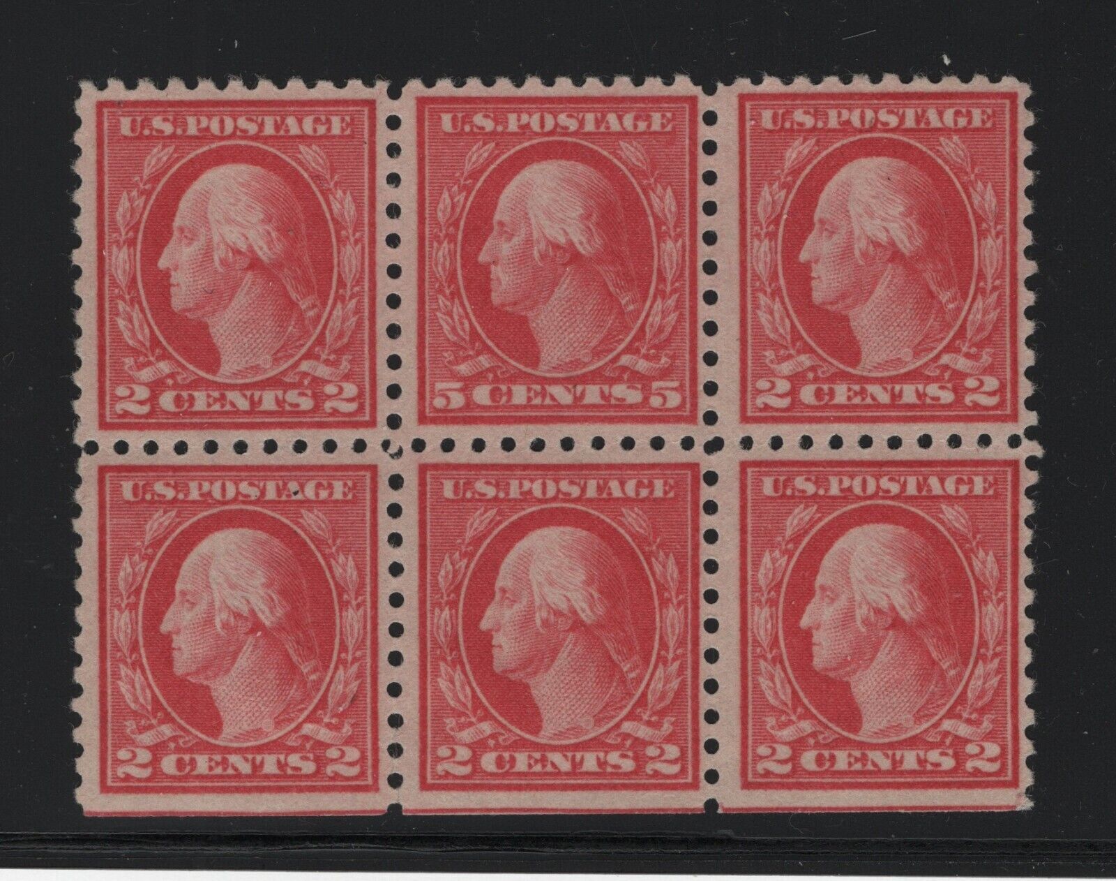 467 VF error in block of 6 original gum with nice color ! see pic ...