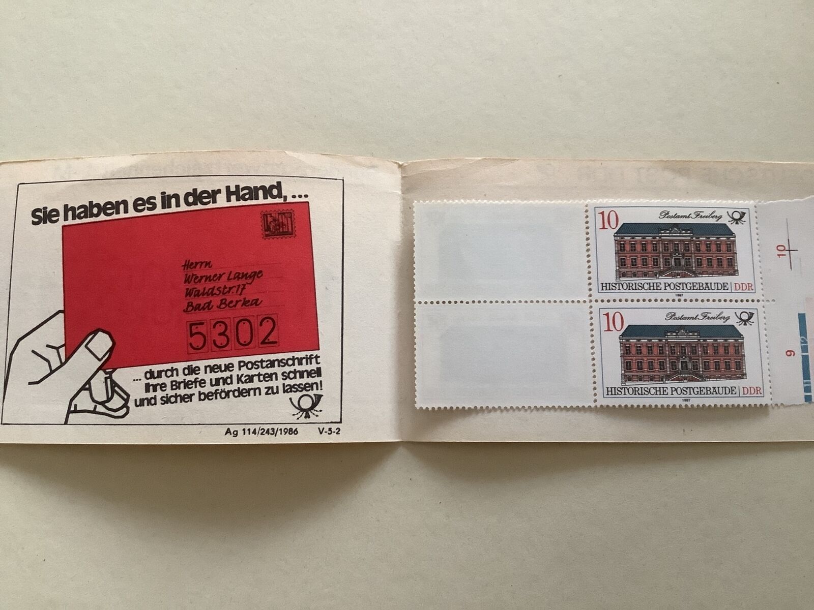 Germany DDR mint never hinged 1987 stamps booklet R49988 | Europe ...