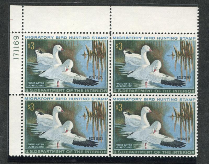 United States Rw37 Mint NH VF, PL. BLK 4, Ross Geese | United States ...