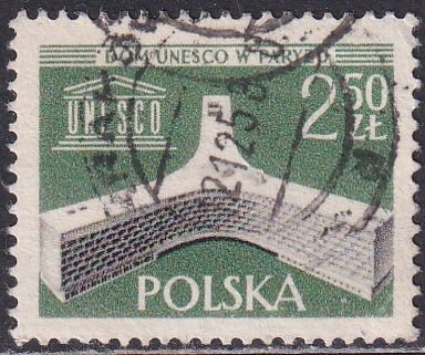Poland 1958 Sc 828 UNESCO Headquarters Building Paris Stamp CTO ...