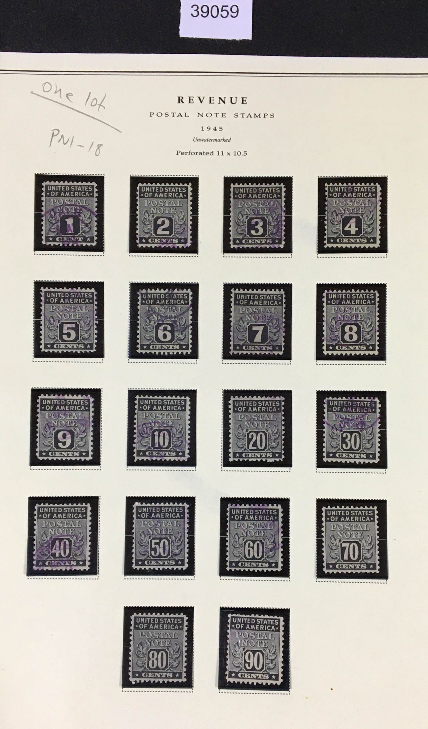 US Stamps # Pn1-Pn18 Used $ LOT #39059 | United States, Back of Book ...