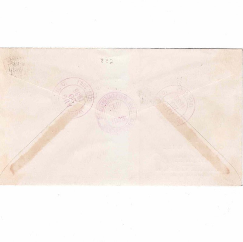 USA 1938 FDC Sc 832 Woodrow Wilson Linprint United States First Day ...