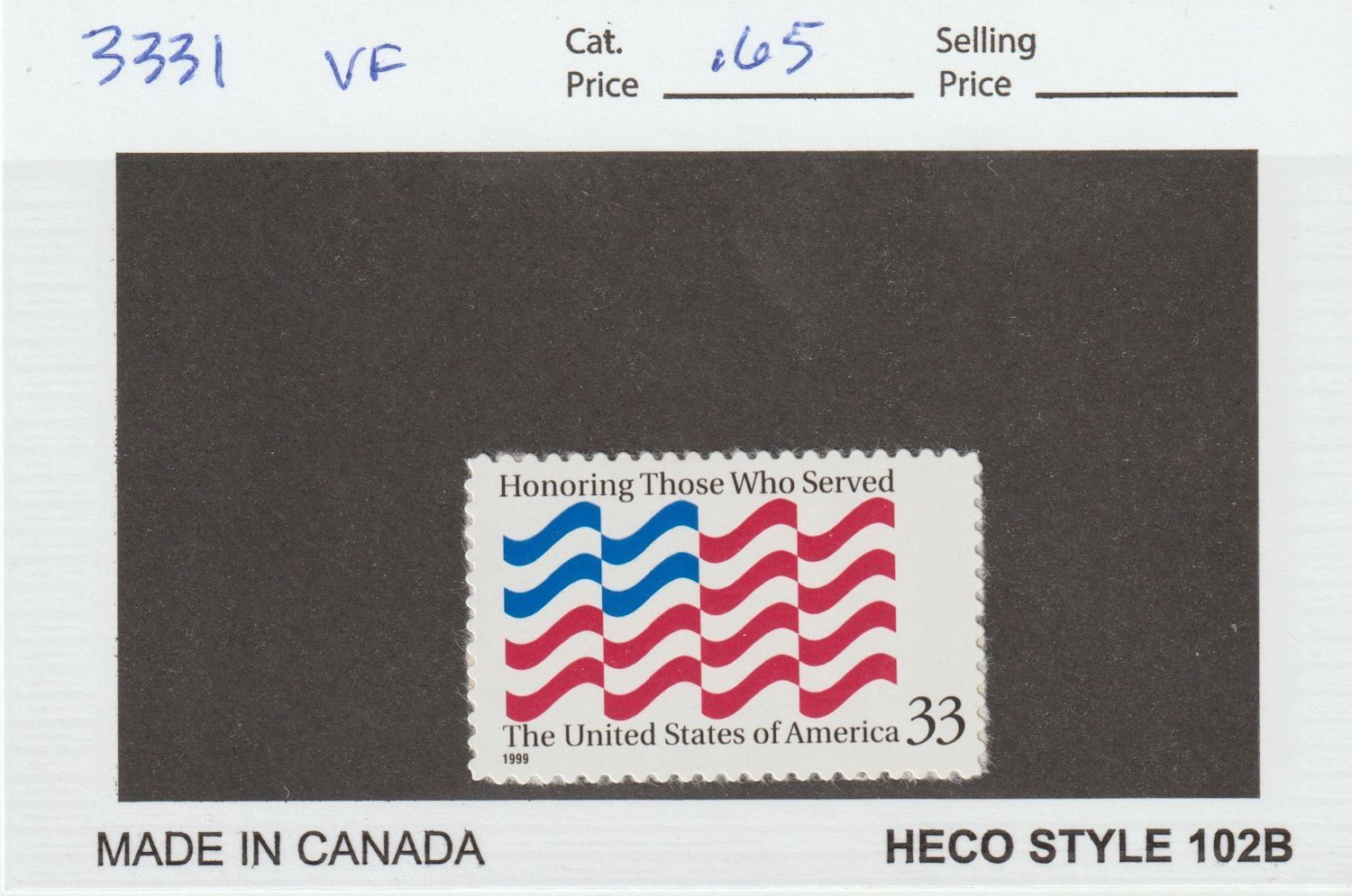 Scott# 3331 1999 33c Honoring Those Who Served Issue VF MNH | United ...