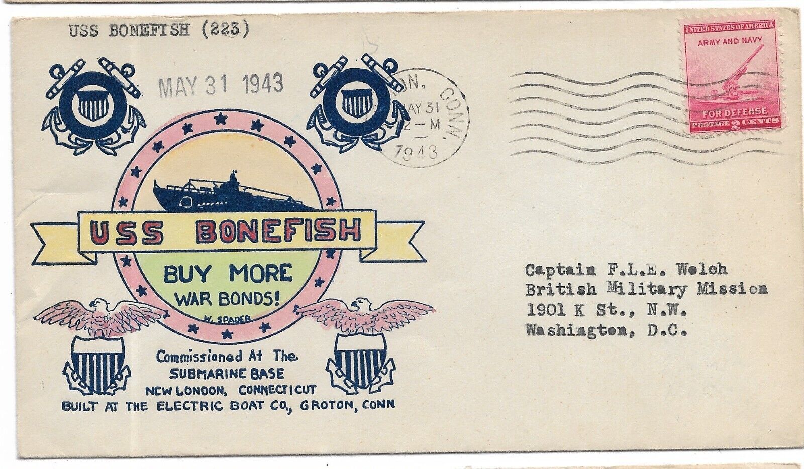 1943 USS Bonefish SS-223 Commissioning to British Military Mission ...