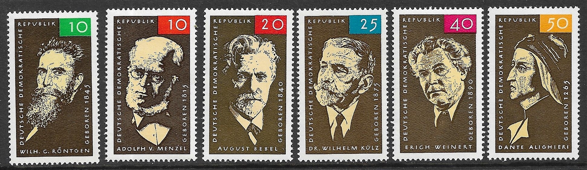 EAST GERMANY DDR 1965 Famous Germans Set Sc 753-755 MNH | Europe ...