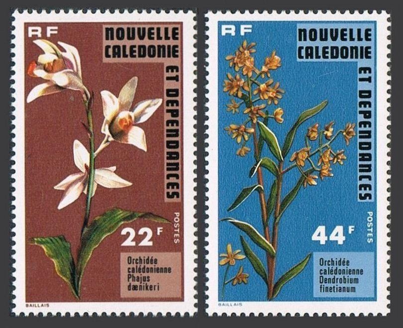 New Caledonia 425-426,MNH.Michel 593-594.Orchid 1997.Phajus daenikeri ...