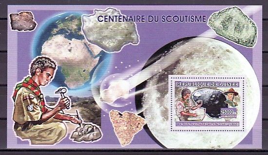 Guinea, Mi cat. 4367, BL1025 A. Scout Centenary s/sheet. Minerals in ...