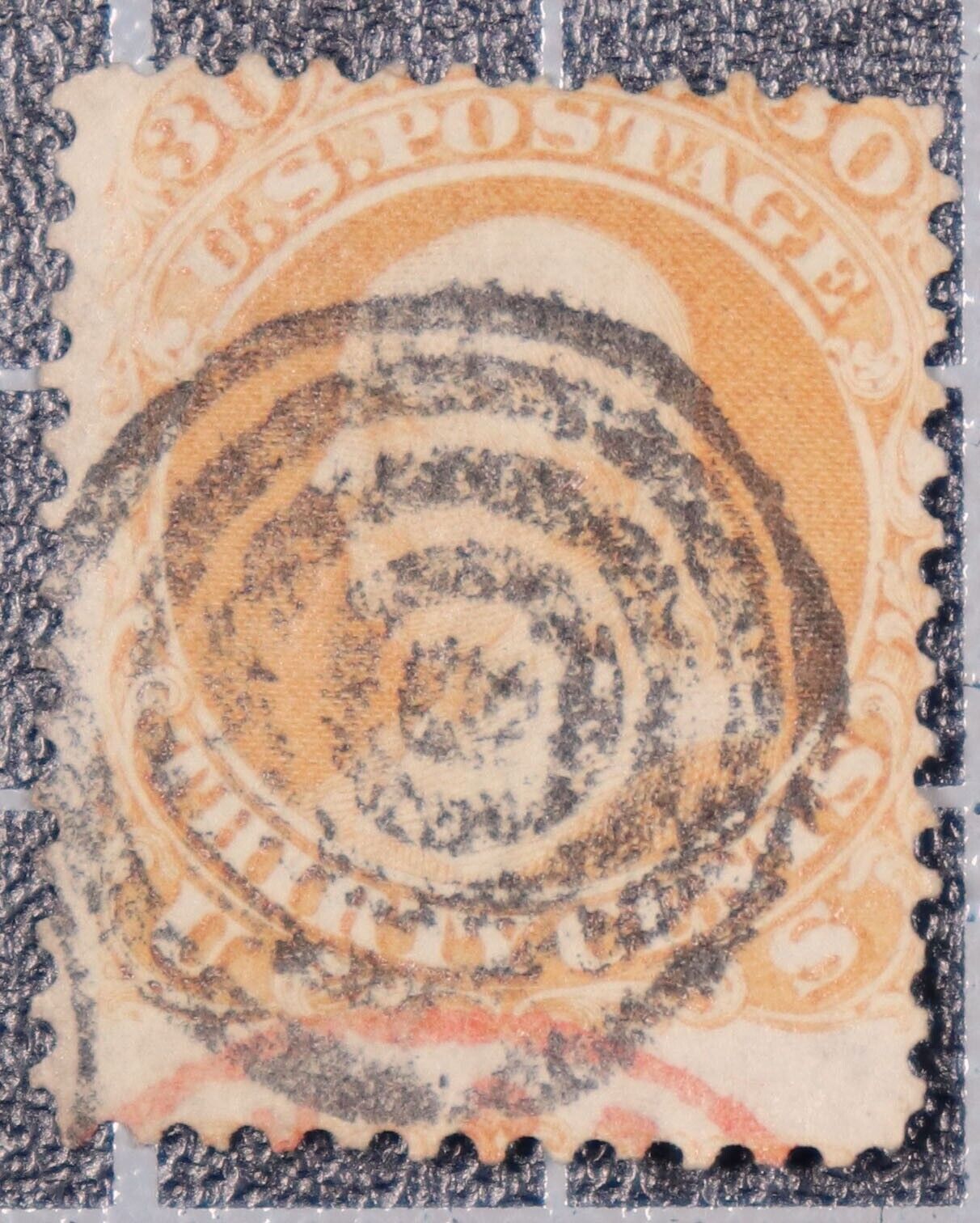 Scott 71 30 Cents Franklin Used Target Fancy Cancel Partial Red Cxl SCV ...