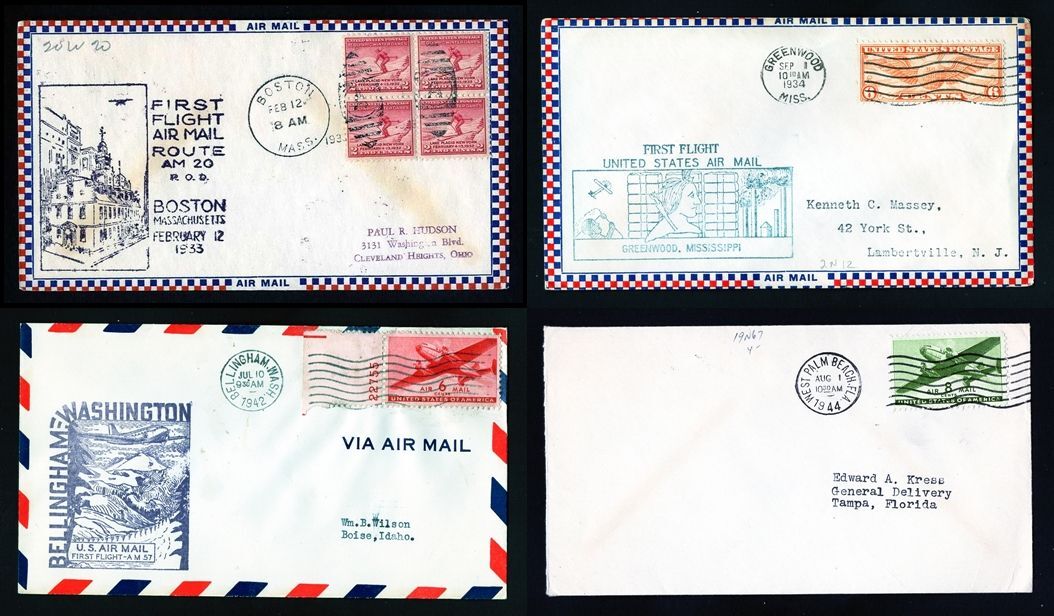 Lot of 16 different First Flight covers dated 1933 to 1948 | United ...
