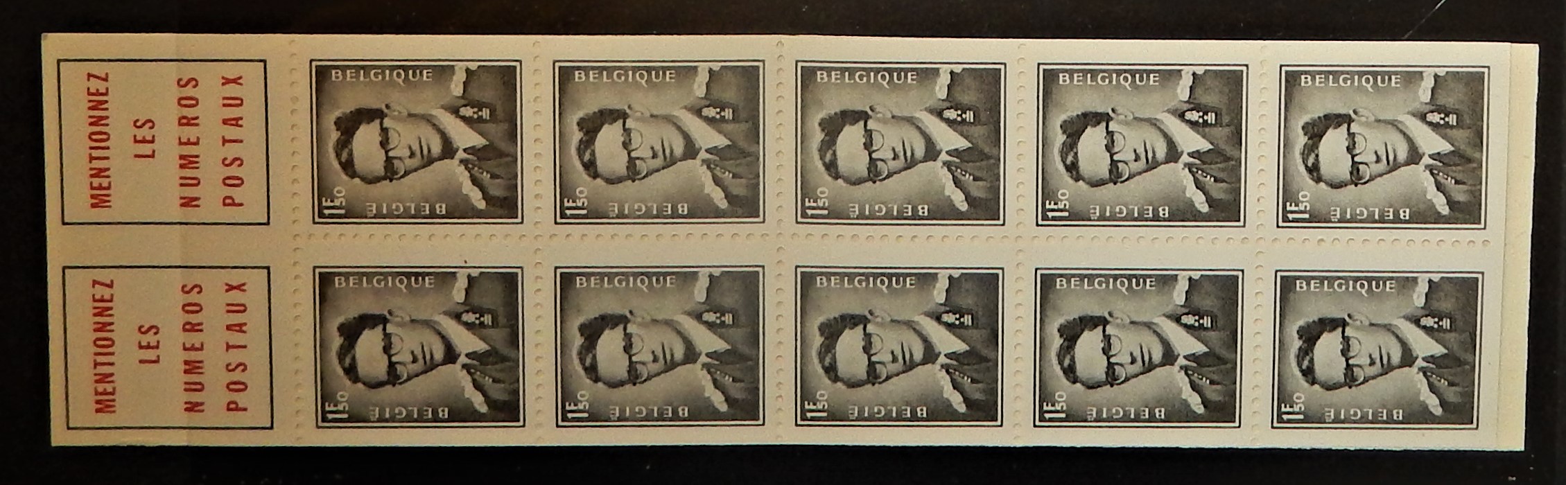 Belgium 472b. 1970 Unexploded booklet, pane of ten, NH / HipStamp
