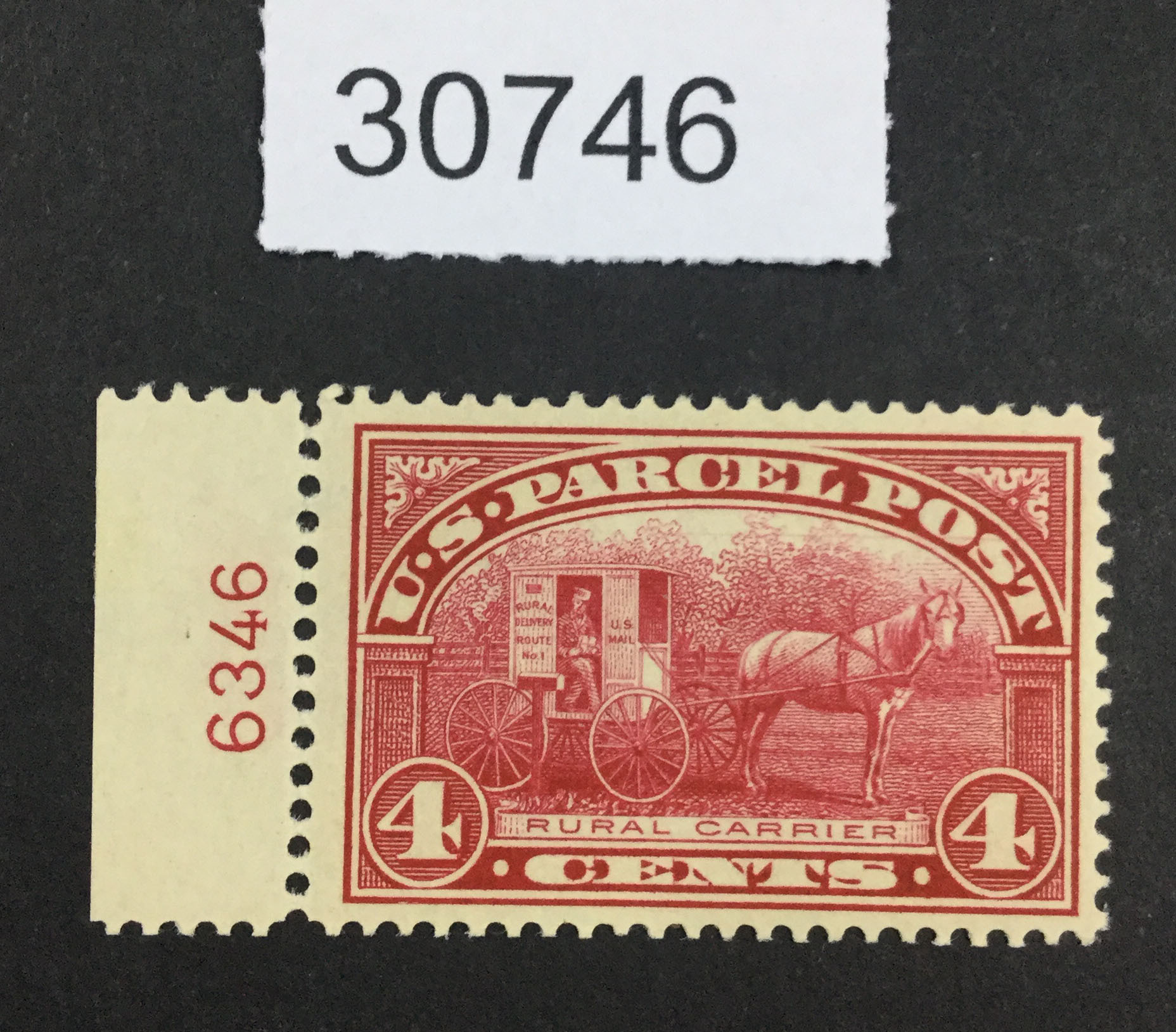 US Stamps #Q4 Plate Single Mint OG H LOT #30746 | United States, Parcel ...