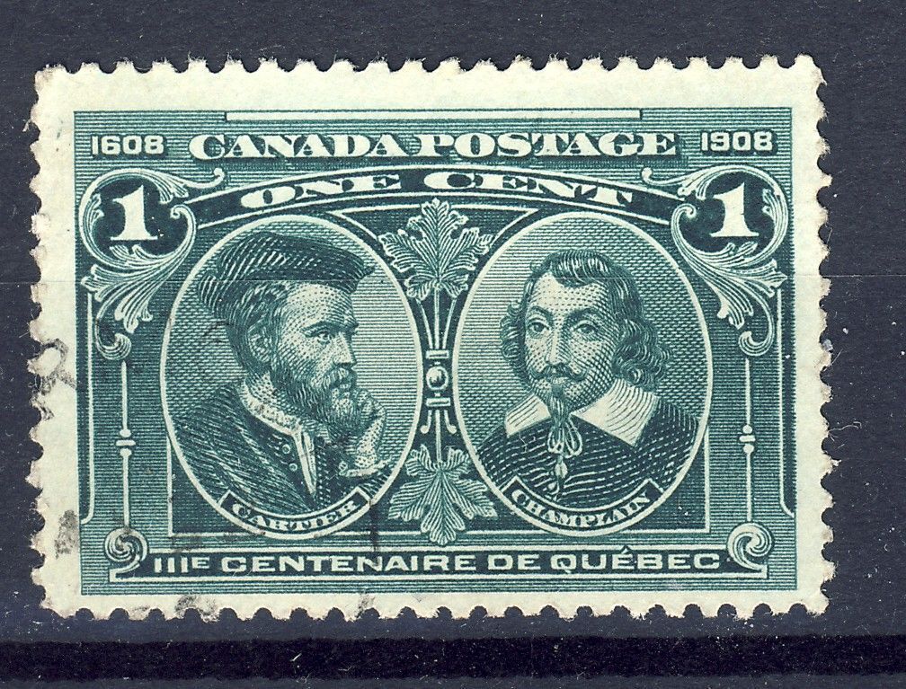 Canada 1908 Quebec Stamp #97-1c - used check details front & back scans ...