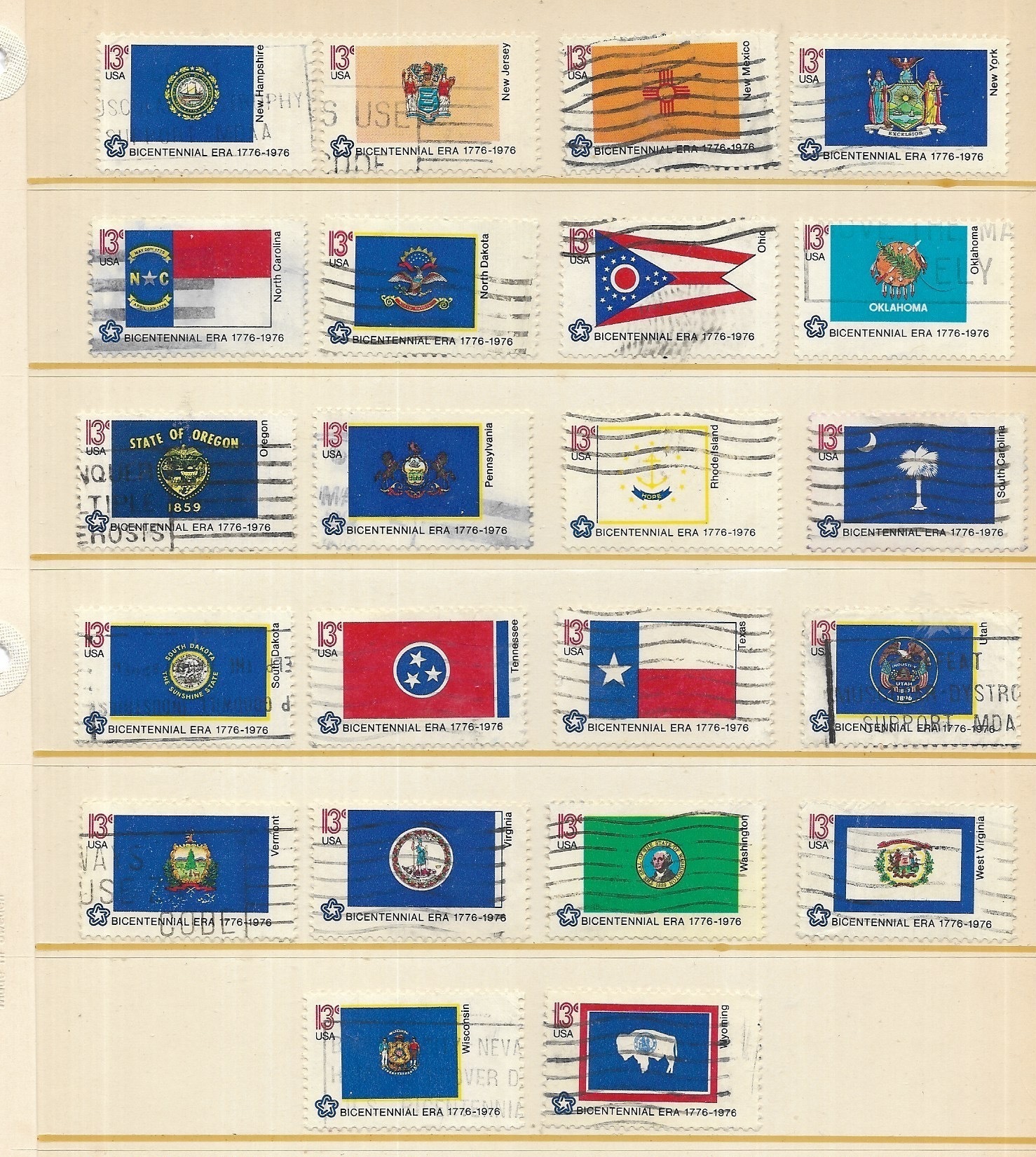 U.S. #1633-1682 The Bicentennial State Flags Issue Complete Set of 50 ...