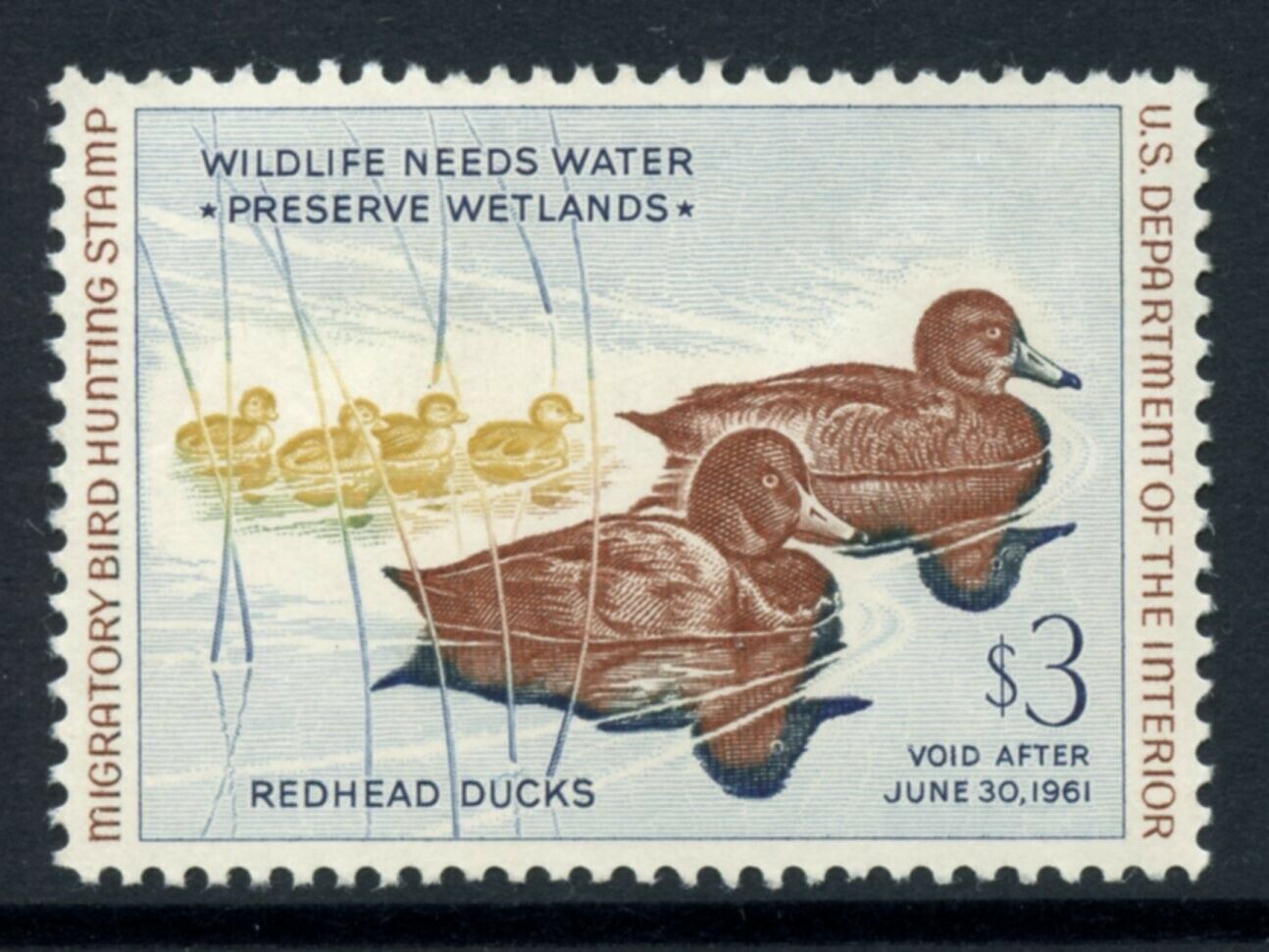 US Scott RW27 Duck Stamp Red Head Ducks Mint VF NH | United States ...