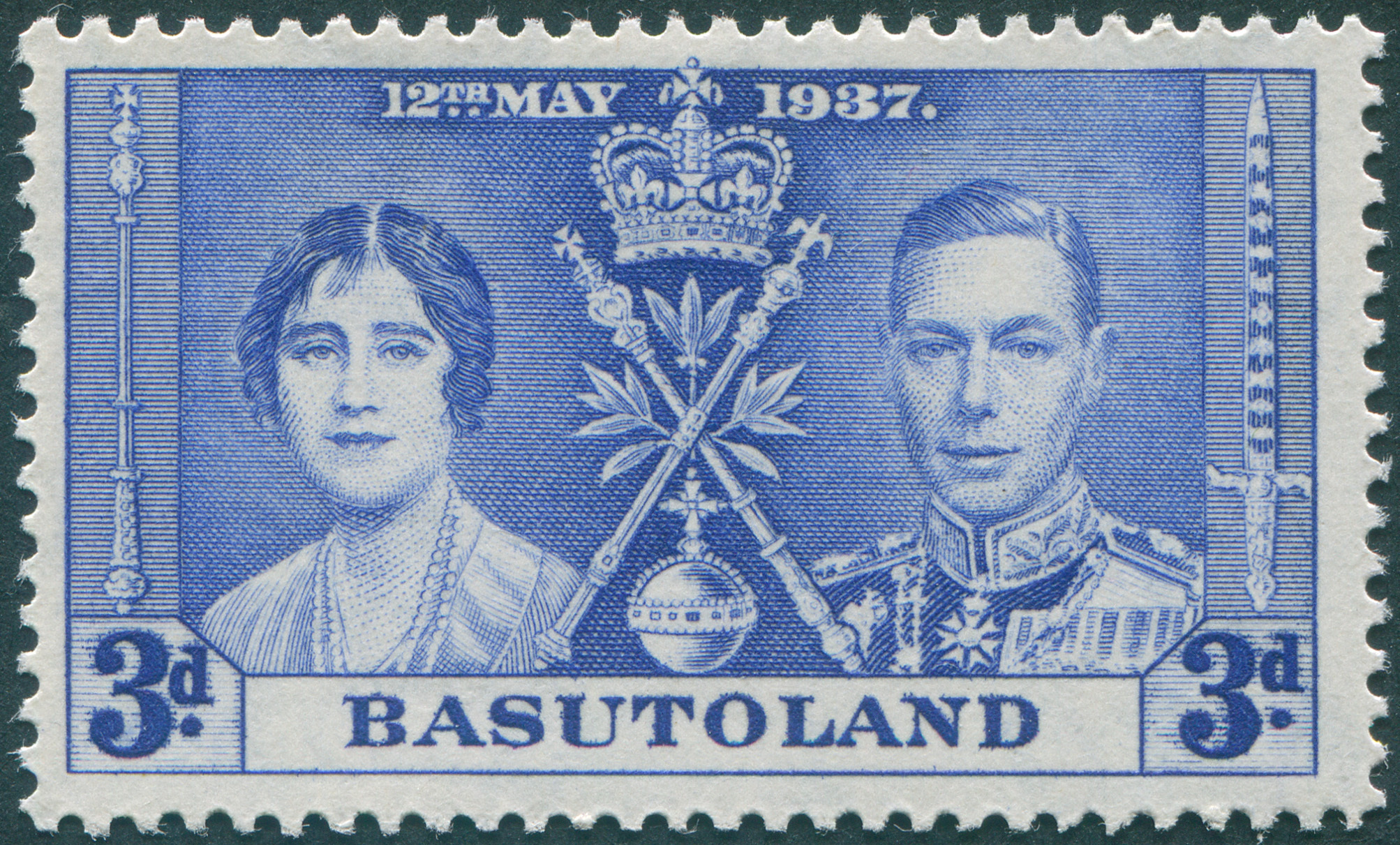 Basutoland 1937 3d bright blue Coronation SG17 unused | Africa ...