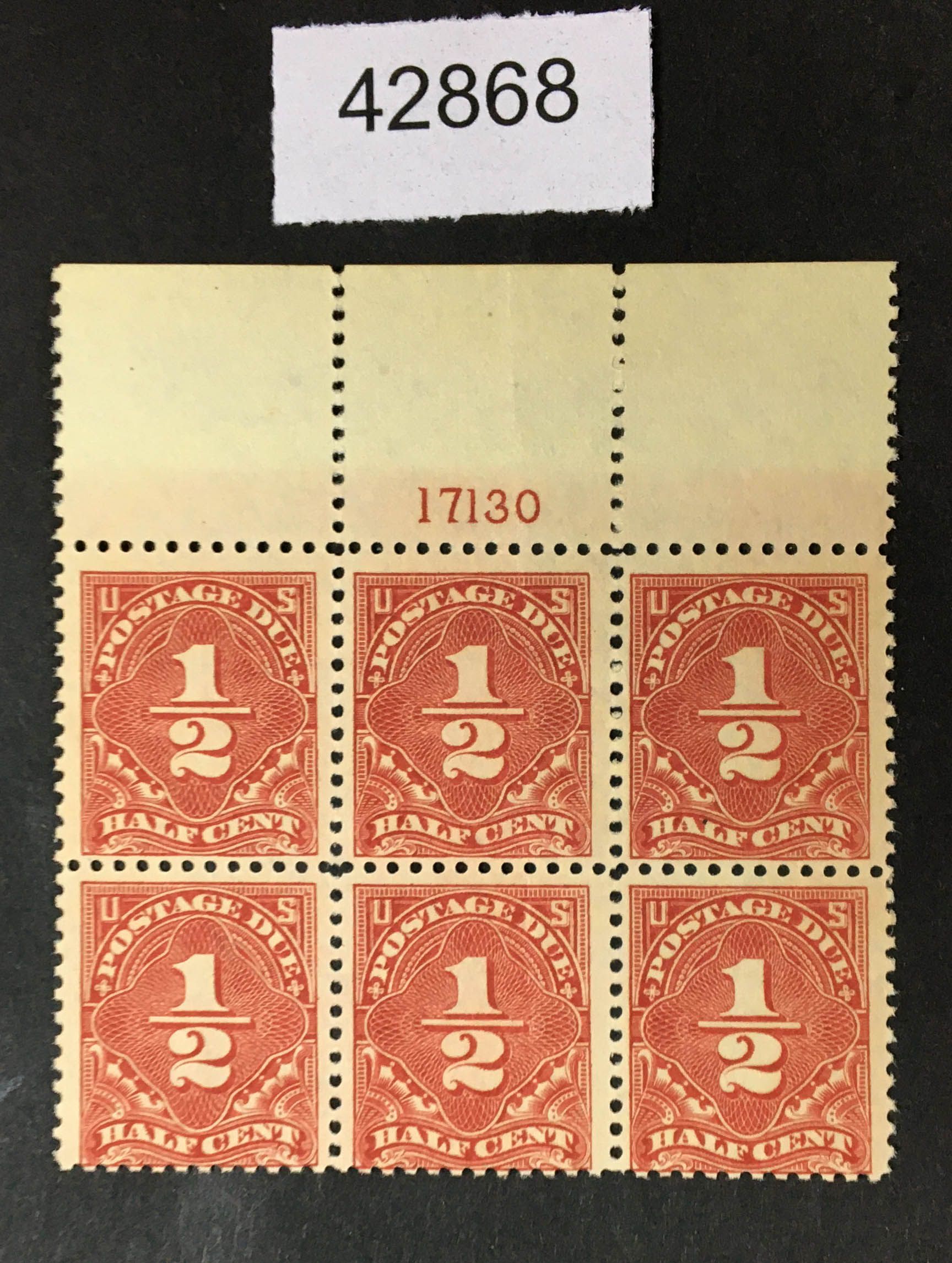 US Stamps # J68 Plate Block of 6 Mint OG NH $180 LOT #42868 | United ...
