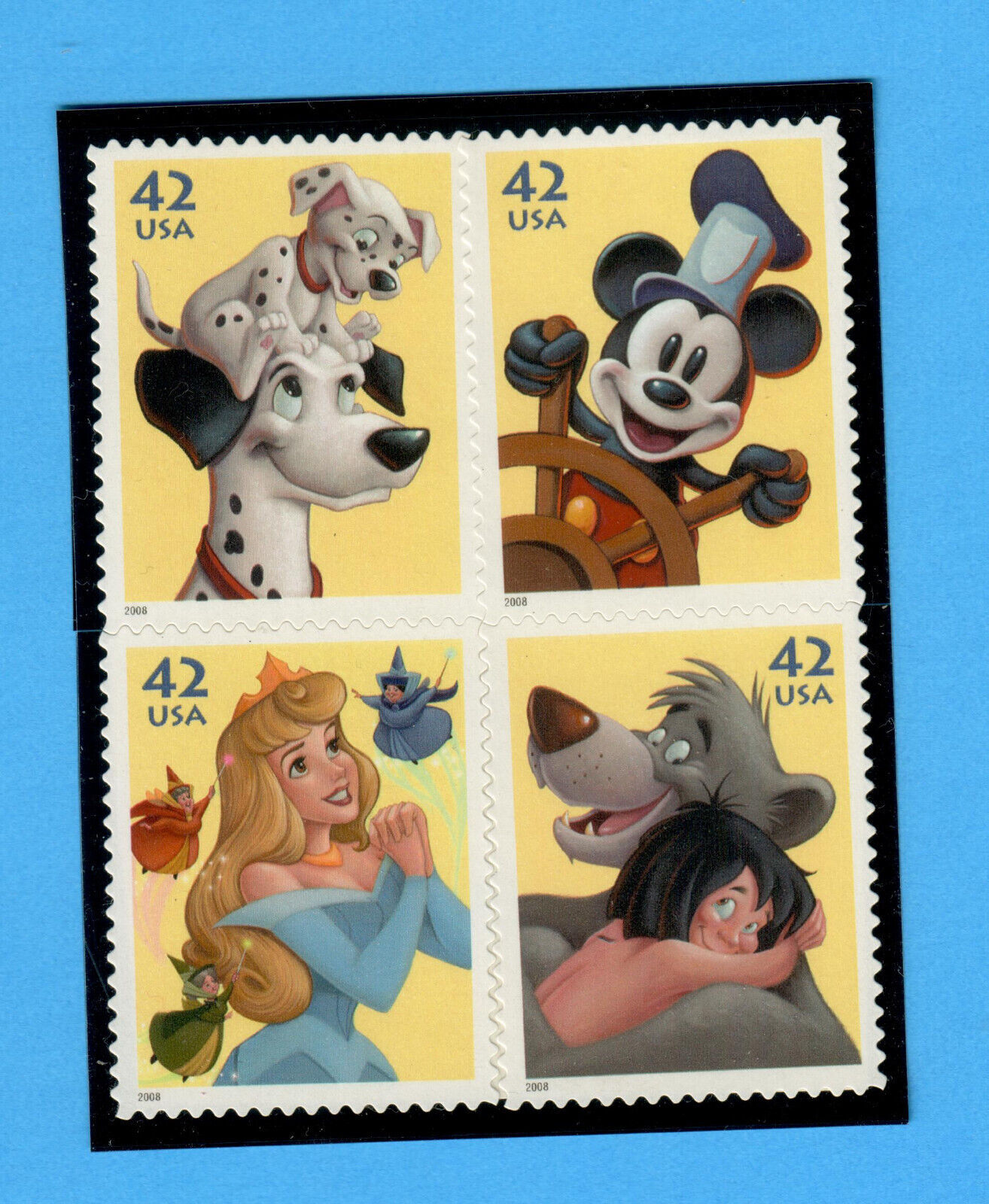4342-45 The Art of Disney, Imagination, Block of 4 MOUNTED CORRECT ...