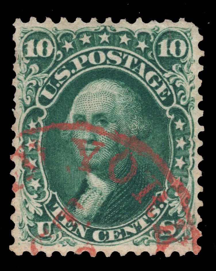 US Stamps # 62b Used RED CDS *** PF Cert *** CV $2,010 LOT #12212 ...