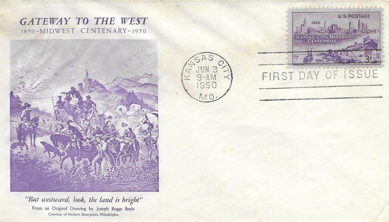 1950 FDC, #994, 3c Kansas City Centennial, Fulton | United States ...