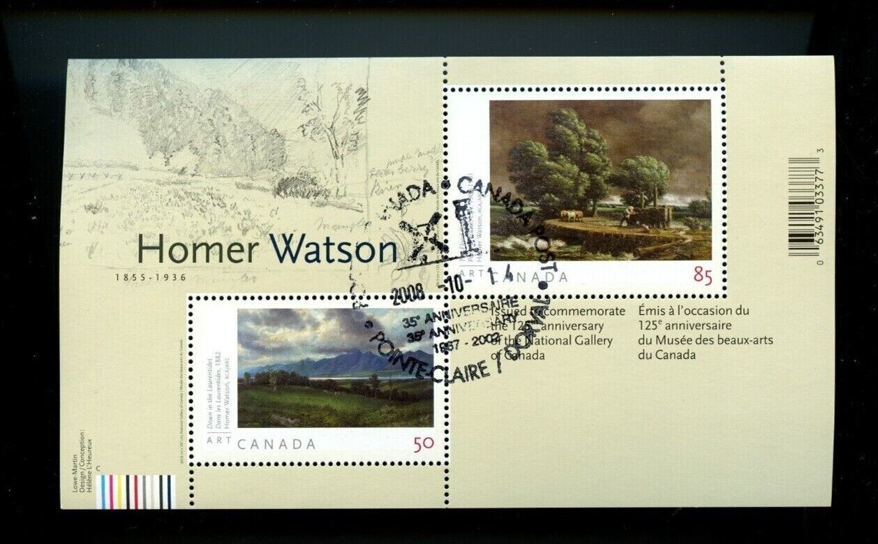 ? Homer WATSON 85 & 51 cent Stamps Souvenir Sheet used Canada | Canada ...