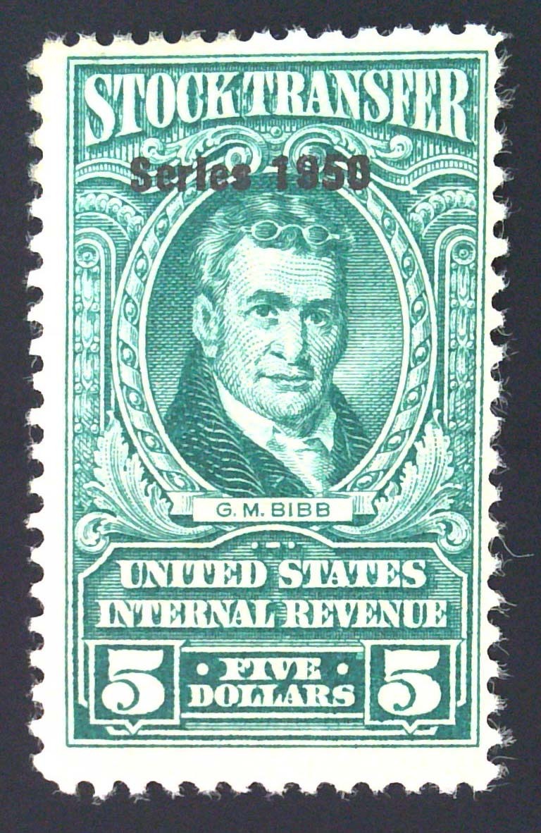 Scott #RD327 - $5 Bright Green - Stock Transfer - OG - 1950 | United ...