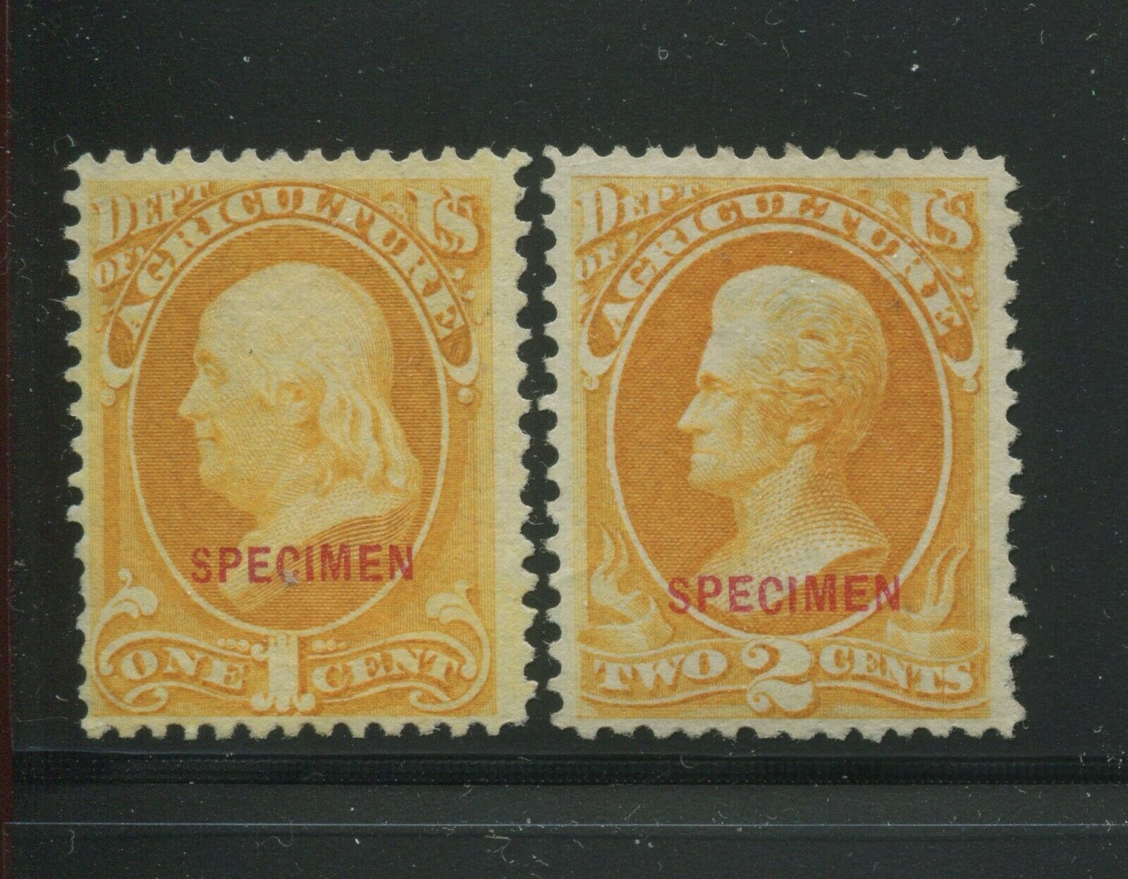 O1S-O2S Agriculture Dept Official Unused Specimen Stamps (Stock O1 Sp ...