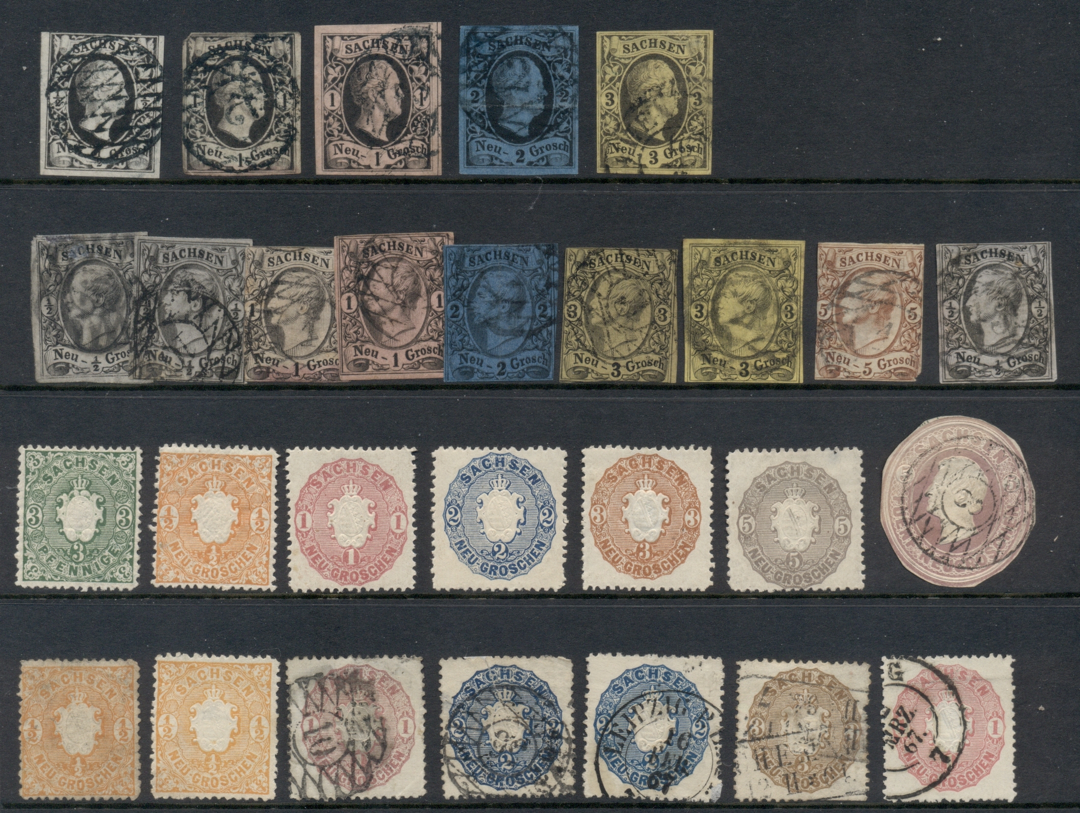 Germany Saxony 1850's on Assorted Oddments FU/MH | Europe - Germany ...