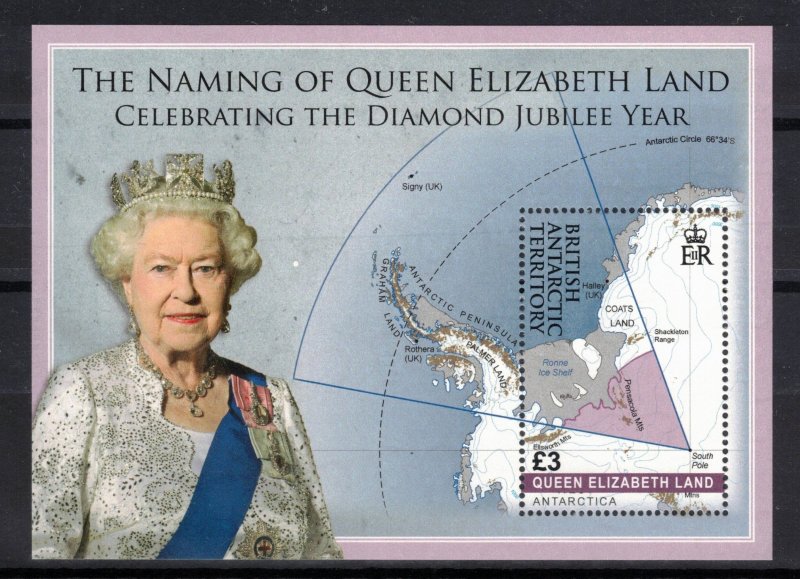 BRITISH ANTARCTIC 2013 Elizabeth II Diamond Jubilee S/S; Scott 441, SG ...