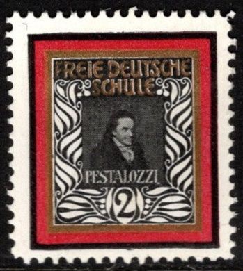 Vintage Germany 2 Pfennig Charity Poster Stamp Free German School ...