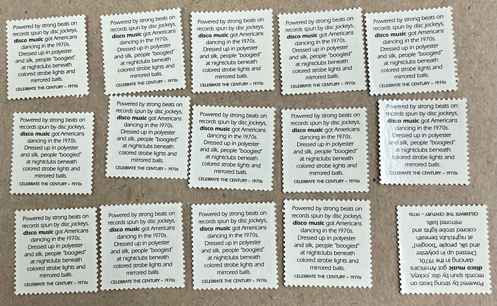 3189d Celebrate the Century 1970s 15 MNH 33 c stamps Disco Dancing ...