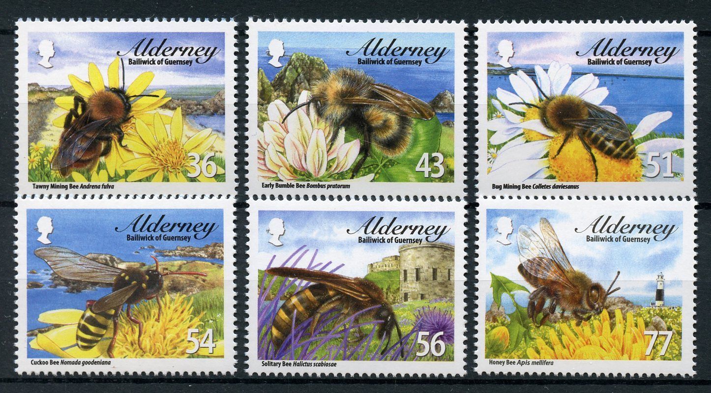 Alderney Guernsey 2009 MNH Bees Bumble Mining Honey Bee 6v Set Insects ...