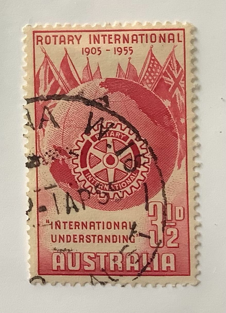 Australia 1955 Scott 278 used - 3.½p, 50th Anniversary of Rotary ...
