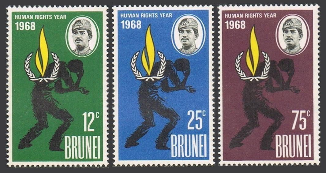 Brunei 147-149, MNH. Mi 139-141. Human Rights Year IHRY-1968. Sultan ...
