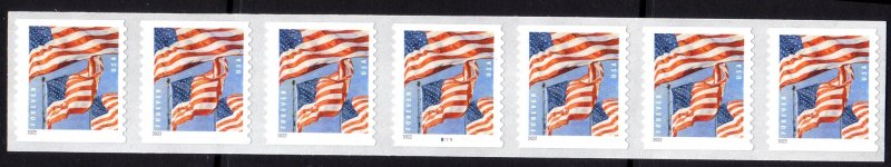 5655 Flags from coil of 3000 B1111 Plate Strip of 7 | United States ...
