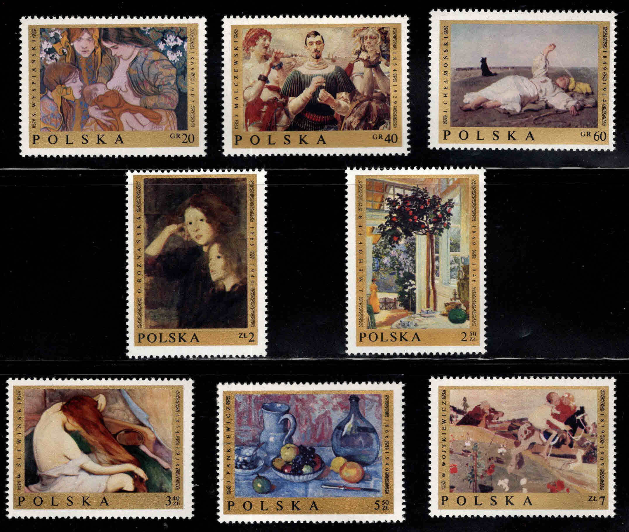 Poland Scott 1675-1682 MH* Art stamp set 1669 | Europe - Poland ...