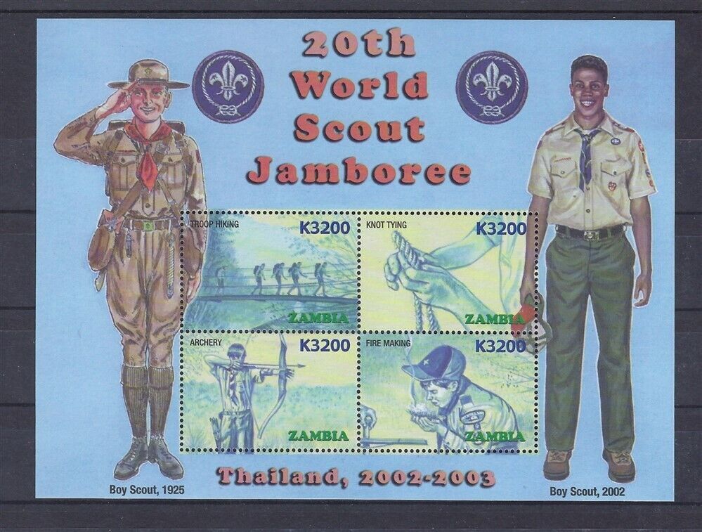 2002 Zambia World Boy Scout Jamboree Thailand ms4 | Africa - Zambia ...