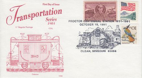 1991 Railroad Pictorial - Centennial Olean MO - Gamm / HipStamp