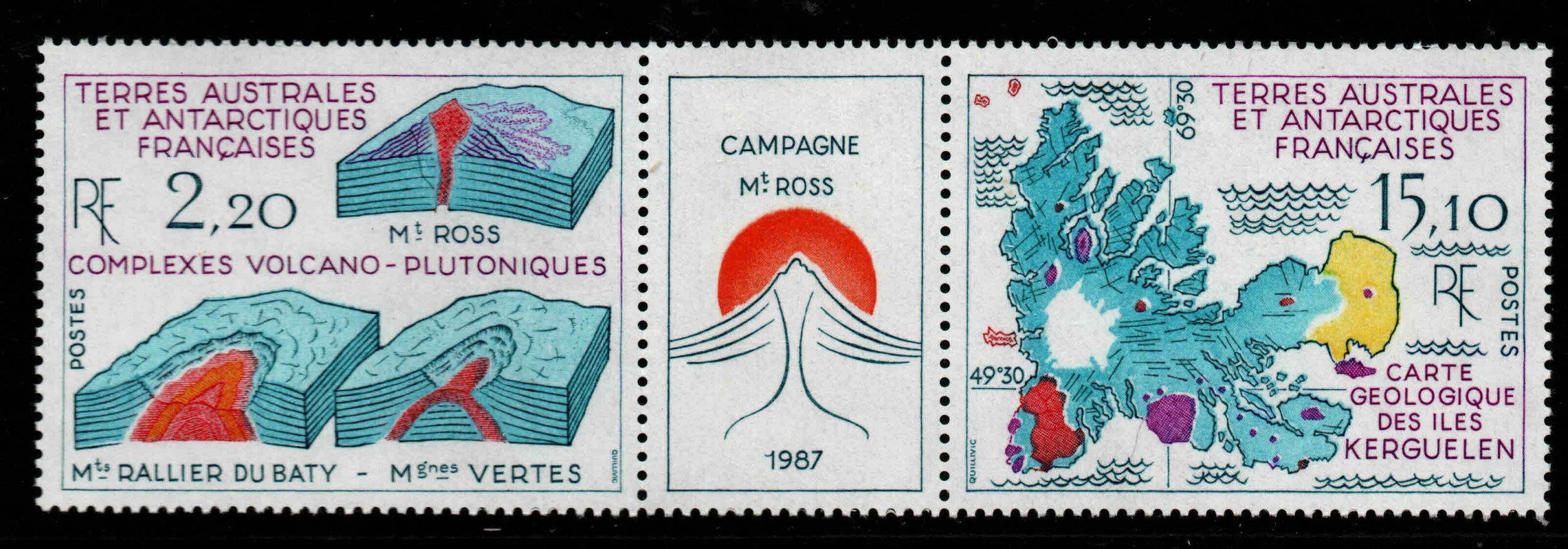 FSAT TAAF Scott 140-141a MNH** stamp strip with label | Europe - France ...