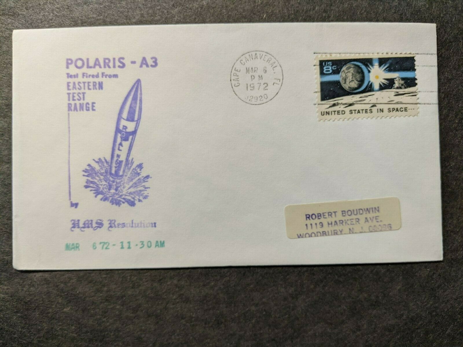 British HMS RESOLUTION S22 Navy Cover 1972 POLARIS MISSILE Cachet CAPE ...