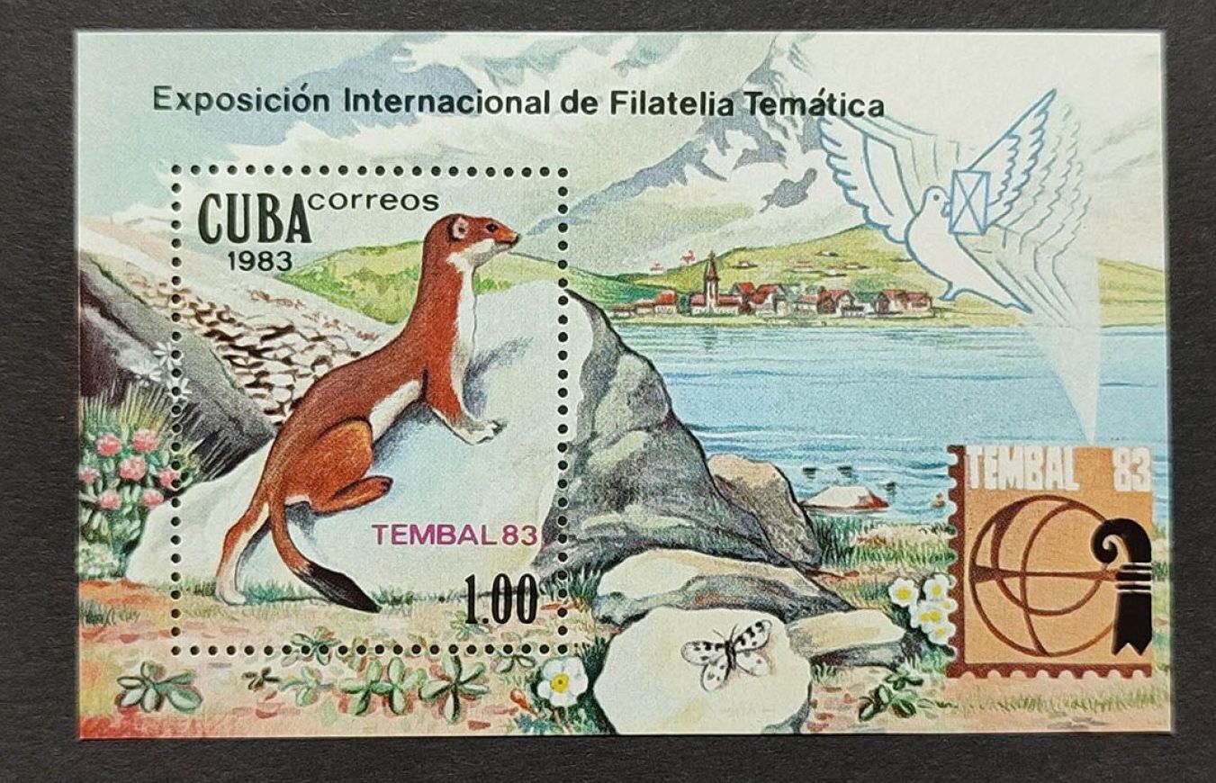 CUBA Sc# 2591 WEASEL TEMBAL PHILEX Souvenir Sheet 1983 MNH | Caribbean ...