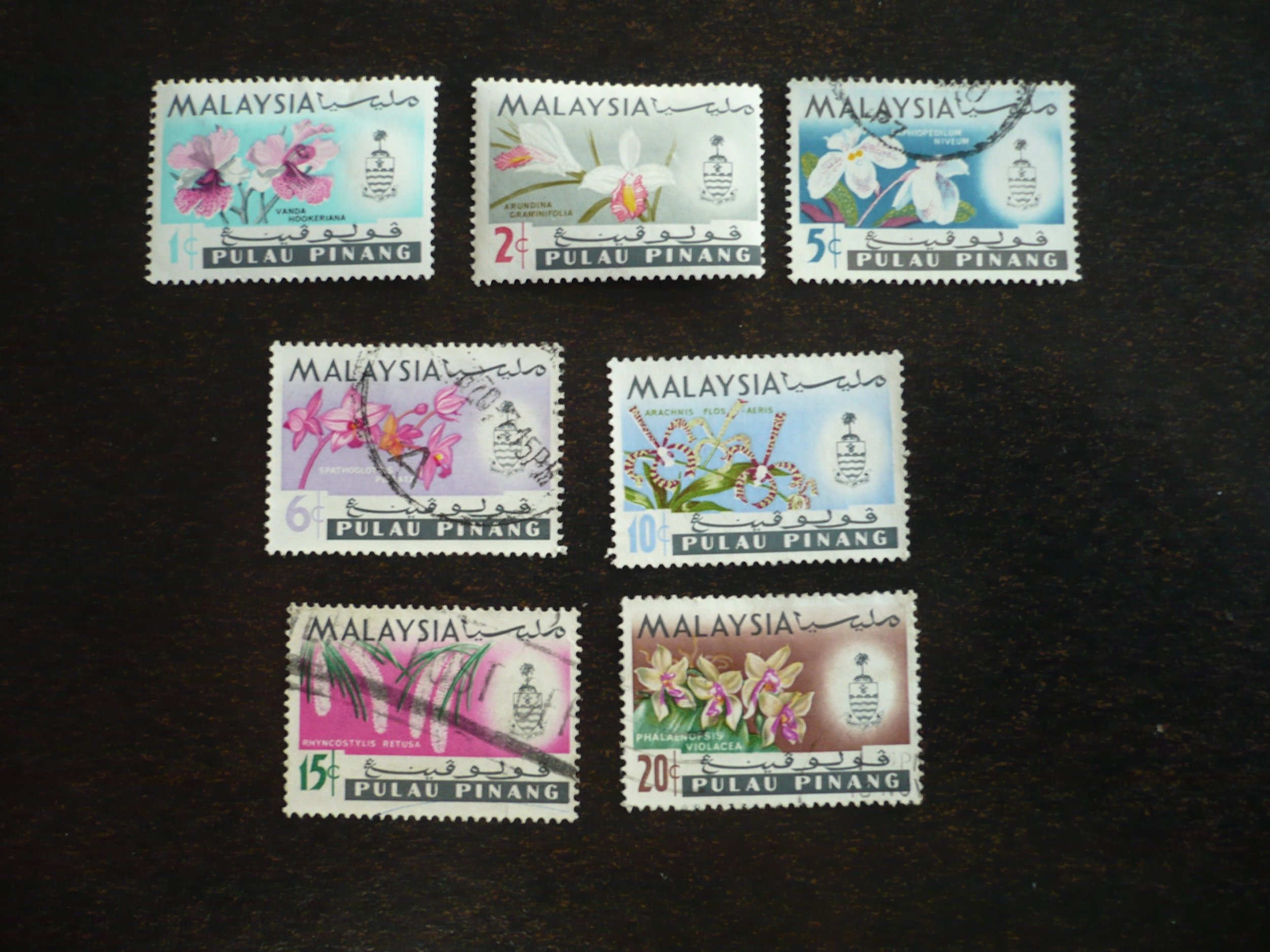 Stamps - Malaya Penang-Scott# 67-73- Mint Hinged & Used Set of 7 Stamps ...