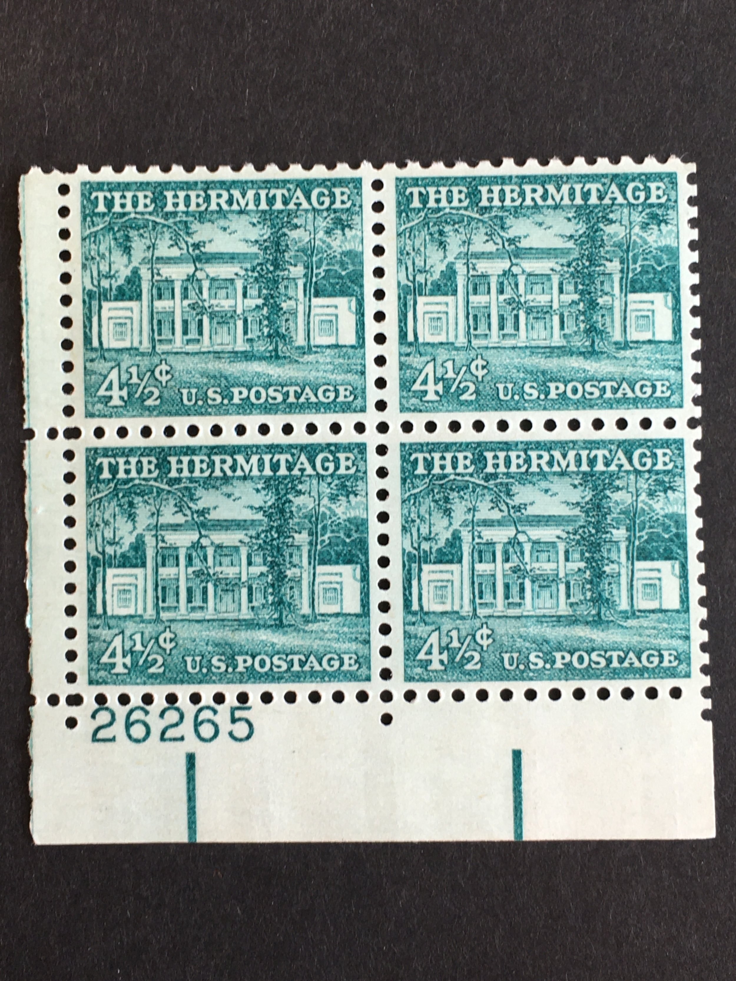 Scott #1037 The Hermitage, Home of Andrew Jackson Plate Block MNH ...
