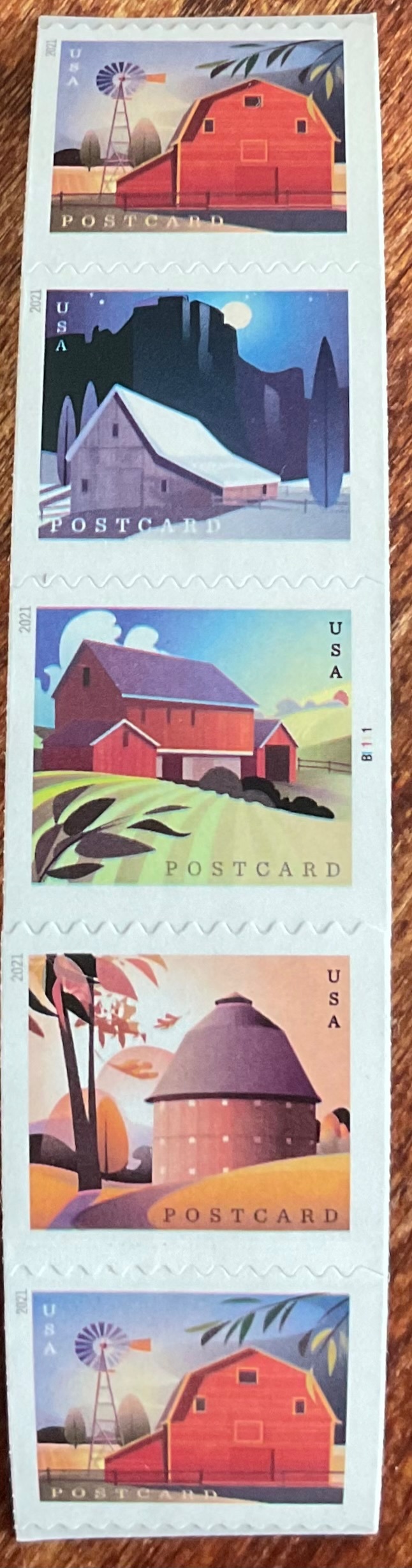 US MNH #5550-5553 (5553a) Coil PNC5 B1111 Barns (.36) SCV $6.50 ...