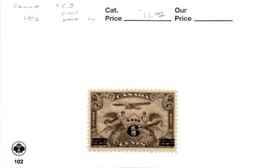 Canada, Postage Stamp, #C3 Mint Hinged, 1932 Airmail Globe (AP ...