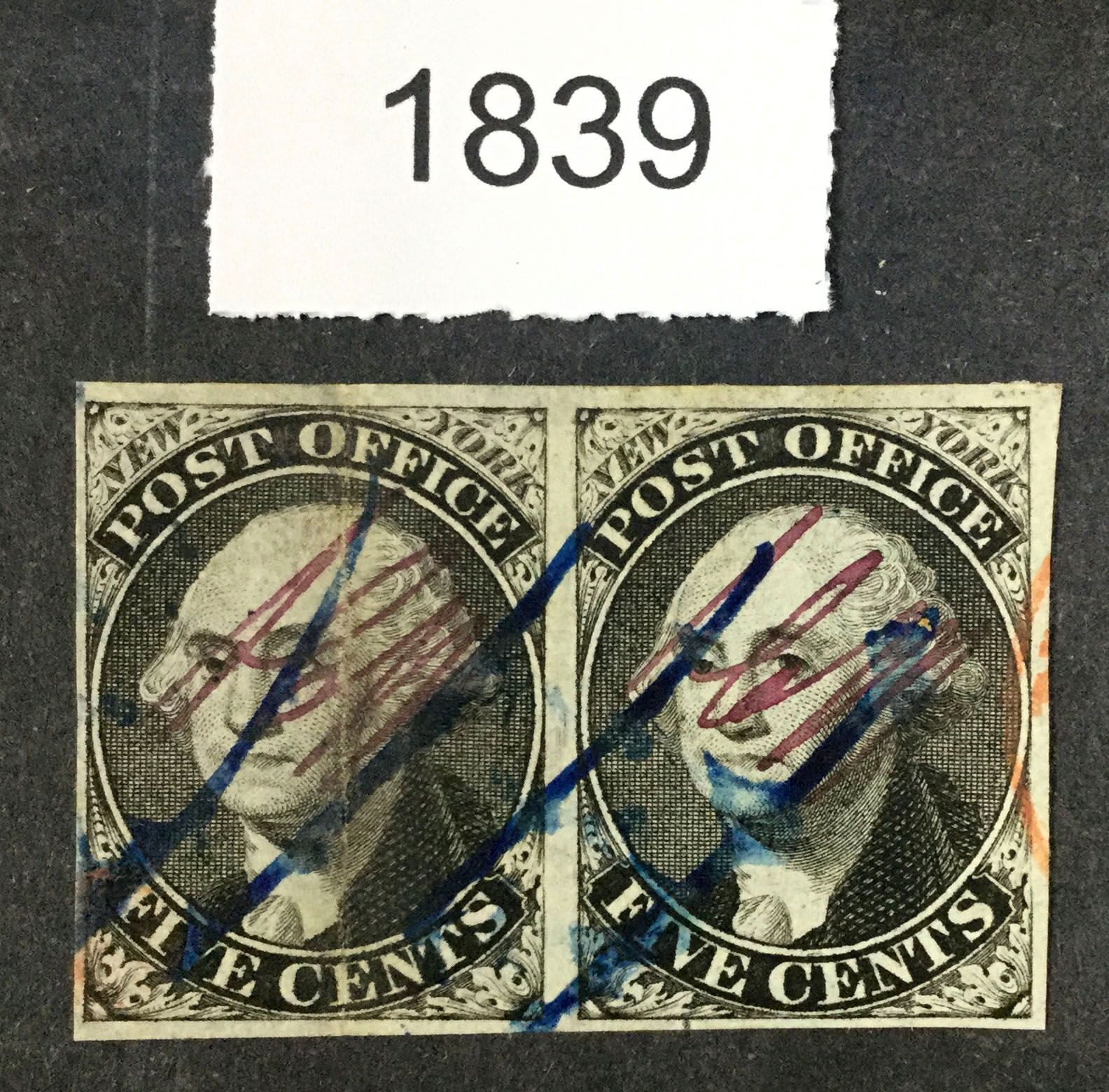 US Stamps #9X1A Imperf Pair Provisional Used $1,700 LOT #1839 | United ...