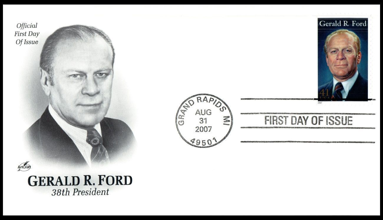 2007 Gerald R. Ford 38th President Sc 4199 41c stamp FDC with ArtCraft ...