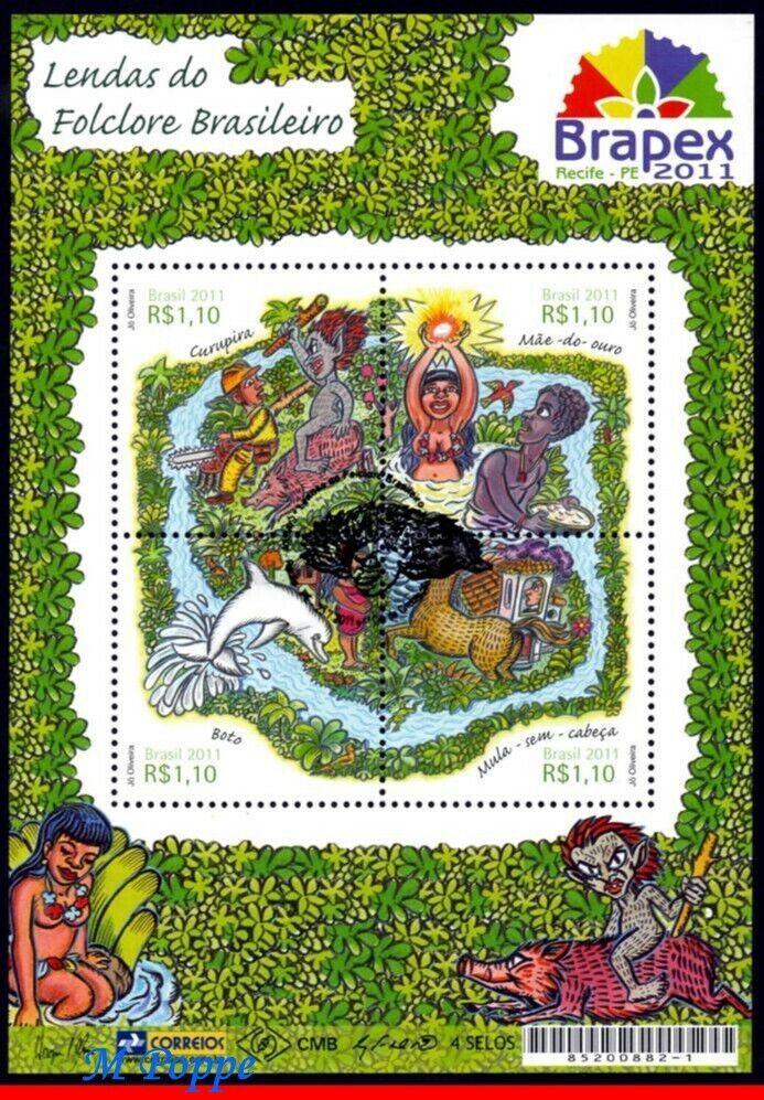 3181 Brazil 2011 Brazilian Legends, Folklore, 1st DAY Commemorative ...