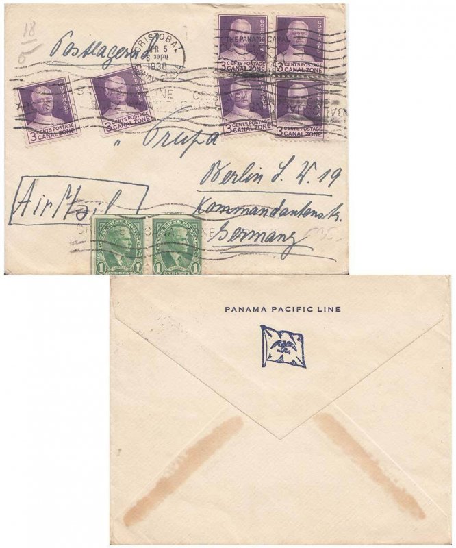 Canal Zone Canal Zone 1c Gorgas (2) and 3c Goethals (6) 1938 Cristobal ...