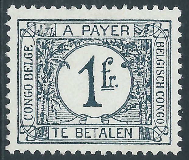 Belgian Congo, Sc #J7, 1fr MH | Europe - Belgium & Colonies, Postage ...