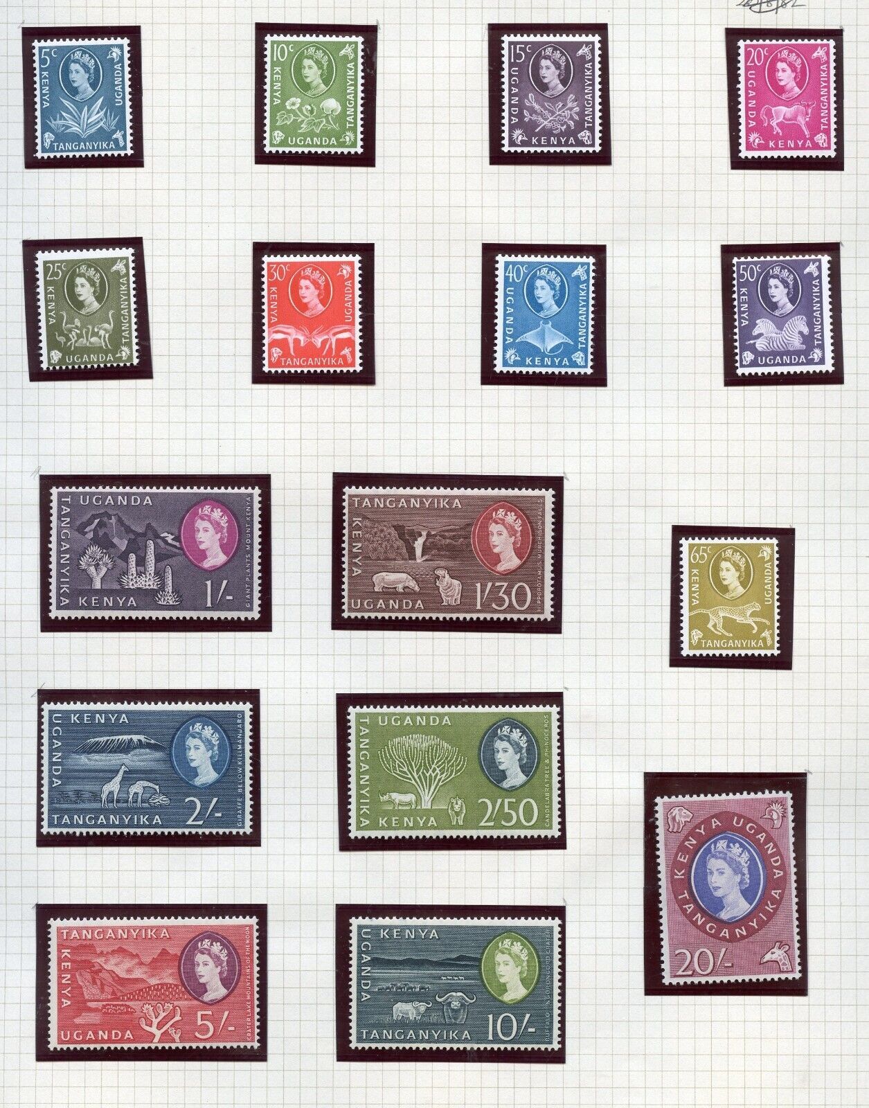 Kenya Uganda Tang Queen Elizabeth II Definitive Scott#120/35, Sg#183/98 ...